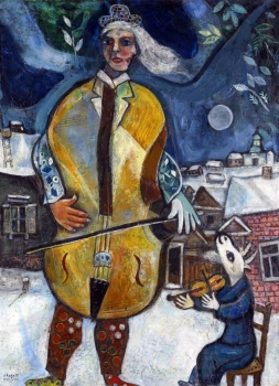 Solve Marc Chagall le violoncelliste jigsaw puzzle online with 204 pieces