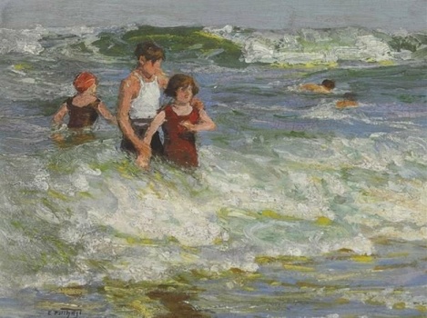 Solve Edward Henry Potthast (1857 - 1927) - In Summertime, nd. Oil on ...