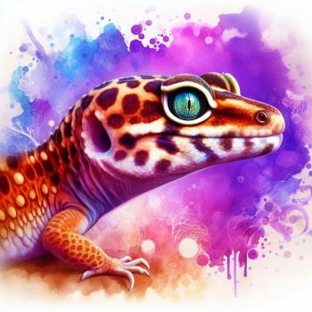 Solve handsome leopard gecko Yoshi done in watercolors jigsaw puzzle ...