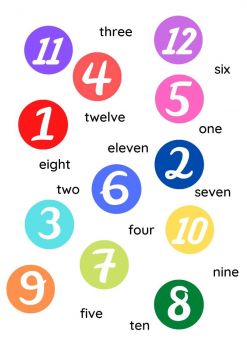 Solve Numbers 1 to 12 jigsaw puzzle online with 24 pieces