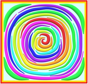 Solve 3d Spring Rainbow Spiral jigsaw puzzle online with 49 pieces
