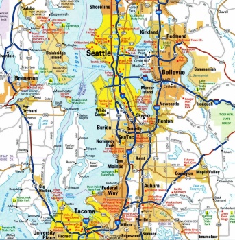 Solve Seattle Road Map jigsaw puzzle online with 600 pieces