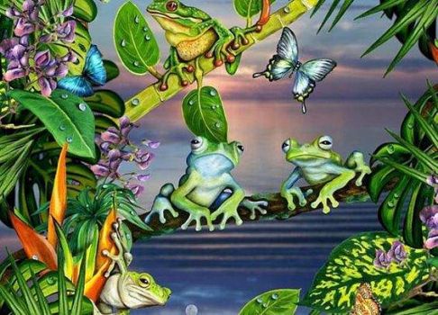Solve Frogs jigsaw puzzle online with 63 pieces