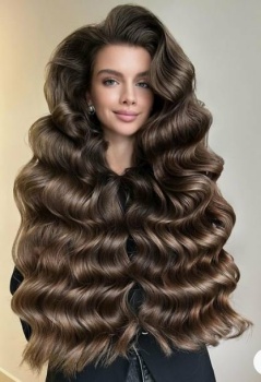 Solve Happy girl with amazing hair! jigsaw puzzle online with 35 pieces