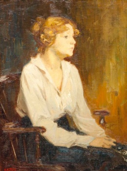 Solve Edward Henry Potthast (American, 1857–1927), Seated Woman in a ...