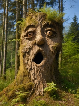 Solve Tree Face AI-Generated-Edited jigsaw puzzle online with 12 pieces