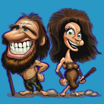Solve CAVEMAN AND HIS WOMAN jigsaw puzzle online with 36 pieces