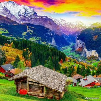 Solve On a hillside . . . . . jigsaw puzzle online with 64 pieces