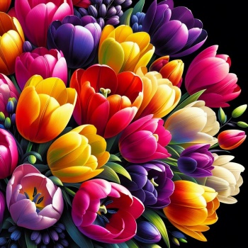 Solve Tulips Tulips Tulips jigsaw puzzle online with 64 pieces