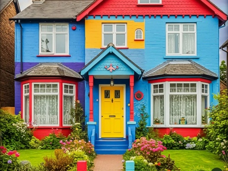 Solve Colorful Houses jigsaw puzzle online with 300 pieces