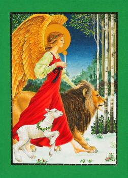 Solve The Angel, the Lion and the Lamb jigsaw puzzle online with 35 pieces