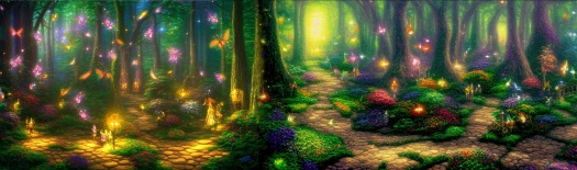 Solve Stable Diffusion AI Magic Forest with Fairies jigsaw puzzle online with 114 pieces
