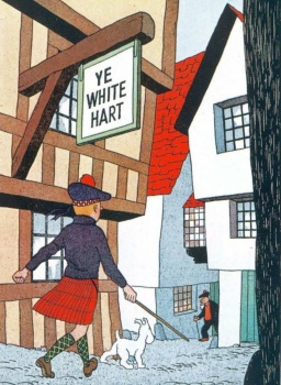 Solve Tintin Goes Native In Scotland jigsaw puzzle online with 70 pieces