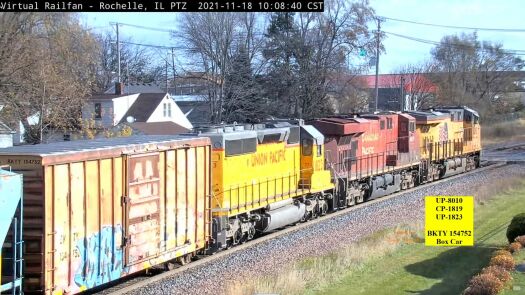 Solve UP-8010 CP-1819 UP-1823 UP-8010 & Box Car # BKTY 154752 144-pc jigsaw puzzle online with ...