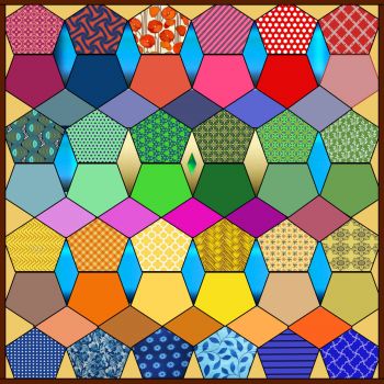 Solve Pentagons and Dianmonds jigsaw puzzle online with 256 pieces
