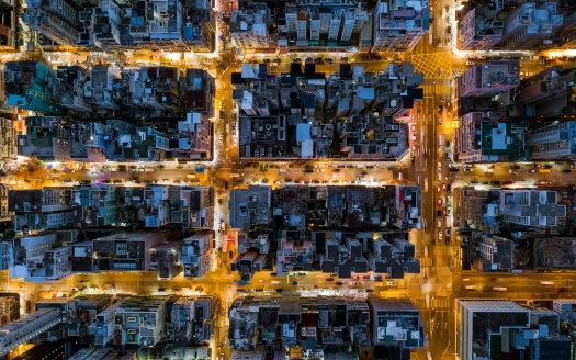 Solve Bird's-eye view of blocks of buildings and streets (Hong Kong ...