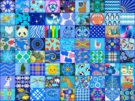 Solve Blue Theme! (S) jigsaw puzzle online with 35 pieces
