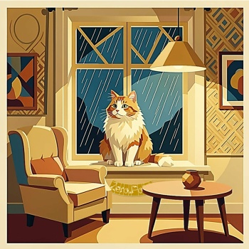 Solve Cat in window jigsaw puzzle online with 225 pieces