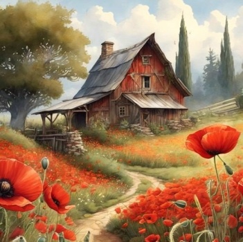 Solve Old Red Barn.... jigsaw puzzle online with 25 pieces