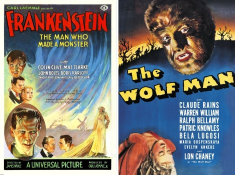 Solve Frankenstein ~ 1931 and The Wolf Man ~ 1941 jigsaw puzzle online ...