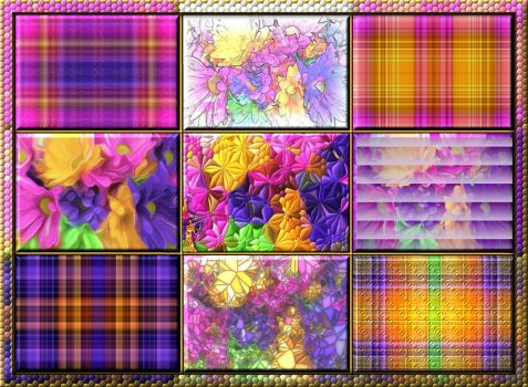 Solve One picture, Nine patterns jigsaw puzzle online with 88 pieces