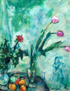 Solve Marc Chagall - Les Tulipes Mauves, 1985 jigsaw puzzle online with ...