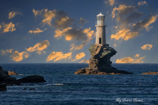 Solve Tourlitis Lighthouse, Andros Island, Greece jigsaw puzzle online ...
