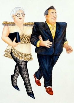 Solve Beryl Cook jigsaw puzzle online with 48 pieces