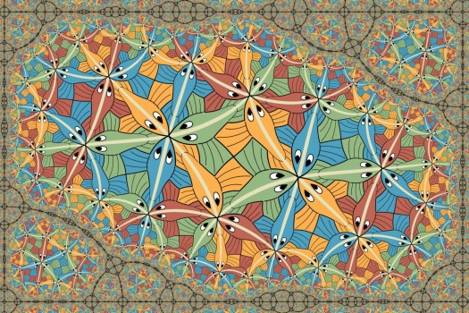 Solve fish, M. C. Escher, jigsaw puzzle online with 150 pieces