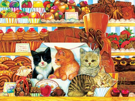 Solve chocolate shop kittens jigsaw puzzle online with 80 pieces