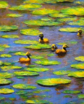 Solve Ducklings jigsaw puzzle online with 80 pieces