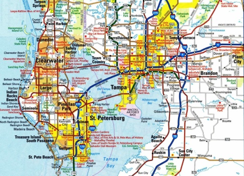 Solve Road Map of Tampa, Florida jigsaw puzzle online with 176 pieces