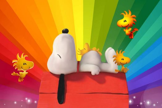 Solve Snoopy Rainbow jigsaw puzzle online with 40 pieces