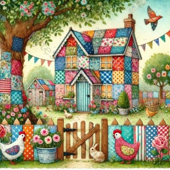 Solve Nothing like a patchwork cottage... jigsaw puzzle online with 144 ...