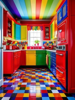 Solve Rainbow Kitchen jigsaw puzzle online with 80 pieces