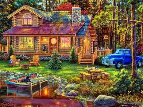 Jigsaw Puzzle | 165 pieces | The Perfect Log Cabin | Jigidi