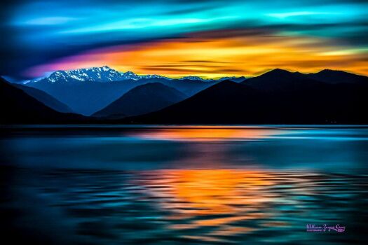 Solve Sunset - Olympic Mountains - View from Big Beef Creek Bridge ...