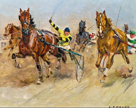 Solve Carl Franz Bauer (Austrian, 1879–1954), Horse Racing jigsaw ...