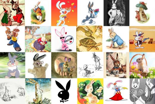 Solve FAMOUS RABBITS (AND HARES, AND BUNNIES) jigsaw puzzle online with ...