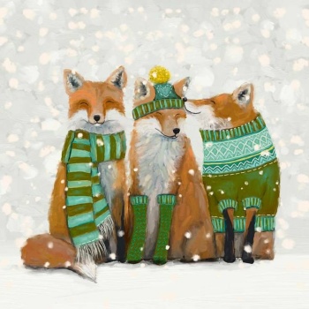 Solve Santa Claws Fox Trio jigsaw puzzle online with 64 pieces