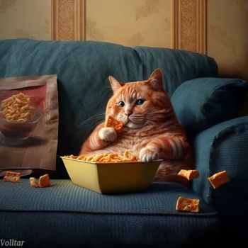 Solve Cheetos Cat's Brother Couch Cat jigsaw puzzle online with 16 pieces