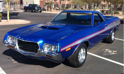 Solve 1972 Ford Ranchero blue front jigsaw puzzle online with 77 pieces