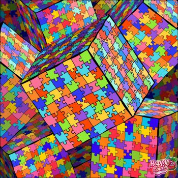 Solve Rainbow Puzzle Cubes jigsaw puzzle online with 289 pieces