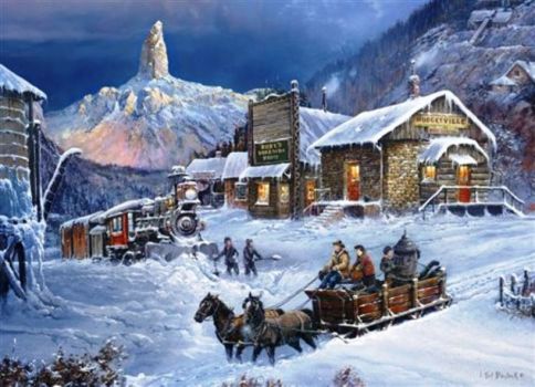 Solve Nuggetville Winter Train - Ted Blaylock jigsaw puzzle online with ...