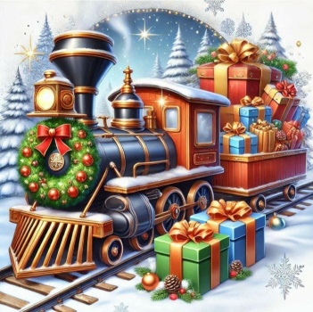 Solve Christmas Train jigsaw puzzle online with 36 pieces