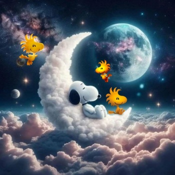 Solve Snoopy Cloud jigsaw puzzle online with 81 pieces