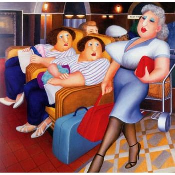 Solve Twins by Beryl Cook jigsaw puzzle online with 64 pieces