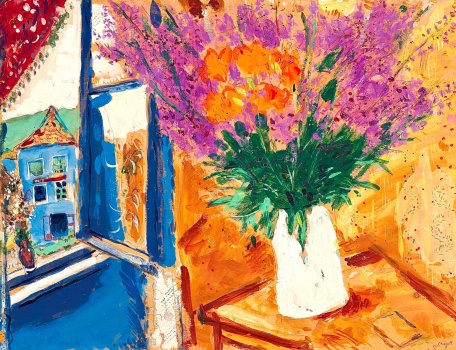 Solve Fleurs près de la fenêtre, 1926, Marc Chagall (1887-1985) jigsaw ...