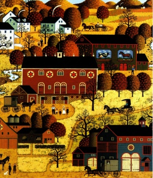 Solve Amish Valley {Charles Wysocki} jigsaw puzzle online with 180 pieces