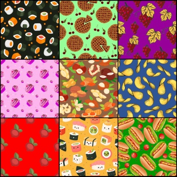 Solve Food patterns 54 jigsaw puzzle online with 324 pieces